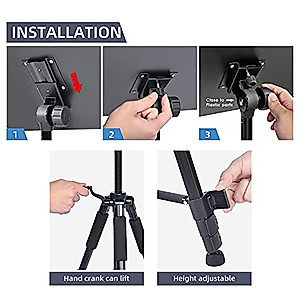 Facilife Projector Tripod Stand, Laptop Tripod Stand, Outdoor Projector Stand Adjustable Tall from 17.6 to 51.4 Inches, Multi-Purpose Portable Projector Stand Laptop Floor Stand for Laptop, DJ