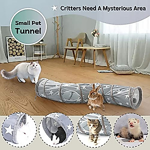 Kitty Cat Tunnel Rabbit Hideout Tunnels and Tubes Bunny Toys for Guinea Pig Ferret Accessories Hideway Hides Tunnel