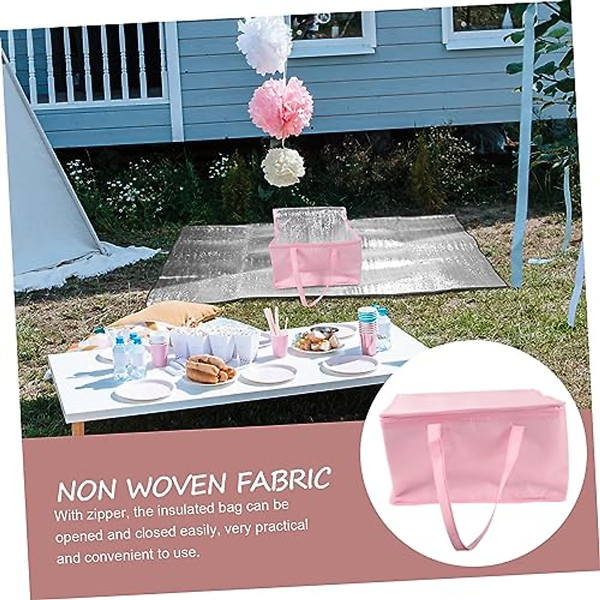 SOLUSTRE Packing Cake Insulation Bag Insulated Food delivery Bag Cake Insulated Bag with Handle Food delivery Bag for Cake Grocery delivery Bag Catering Bag Barbecue Non-Woven Bags Cake Bag