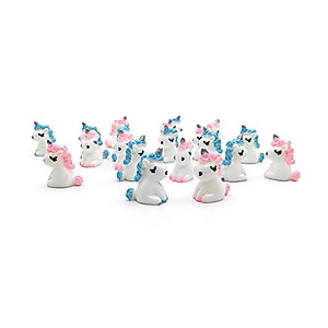 Exasinine 20 Pcs Micro Unicorn Miniature Figurines Fairy Garden Miniature Moss Landscape DIY Terrarium Crafts Ornament Accessories for Home Décor