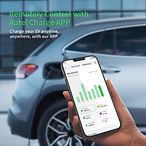 Autel MaxiCharger Home Electric Vehicle (EV) Charger, up to 50 Amp, 240V, Level 2 WiFi and Bluetooth Enabled EVSE, Hardwired, Indoor/Outdoor, 25-Foot Cable with Separate Holster, Silver