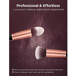 InnoGear Professional Makeup Brushes Set, 16 Piece with 16 Makeup Brushes and Sponges and Brush Cleaner, Black Golden