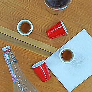 Fairly Odd Novelties 2oz Red Hard Plastic Shot Glass Cup 2 Packs, Set of 4 Living Large Drink Solo Or W Fri