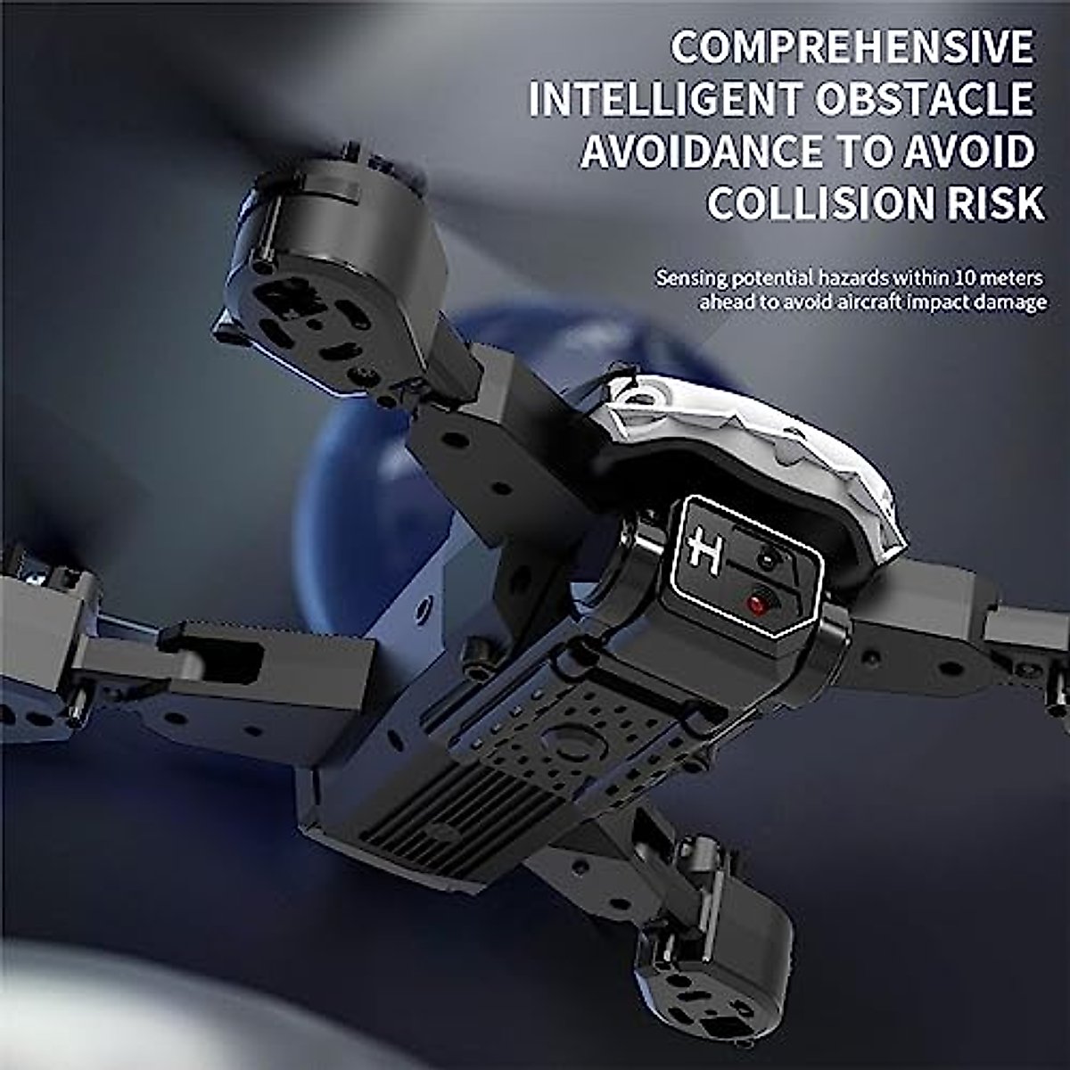 LNATOVI 2023 New FPV Camera Drone - Gesture Control & User-Friendly for Beginner & Multifunctional & Unlimited Enjoyment & Cool Light (BK)