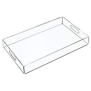 GEEKLLS Breakfast Tray Transparent Tray Snack Plate Drink Tray Snack Food Tray Multifunctional Storage Plate Bathroom Towel Tray