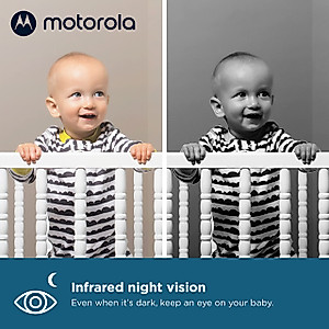 Motorola VM481 Indoor Video Baby Monitor W/Camera, 1000ft Range 2.4 GHz Wireless 2" Color Screen, 1-Way Audio, Manual Pan/Tilt, Digital Zoom Sound Level Indication, Night Vision