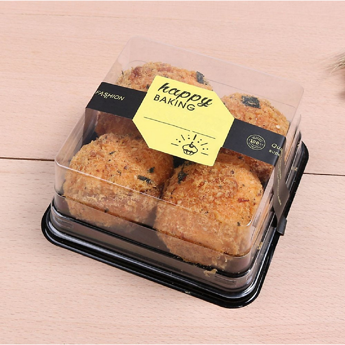 Cake Box - 50 sets 4 Inch X 2-1/8 Inch Clear Plastic Mini Cake Box - Feast Cupcake Box - Muffin Box Biscuit Box Flat Top Box Bakery Cake Shop Sale Use