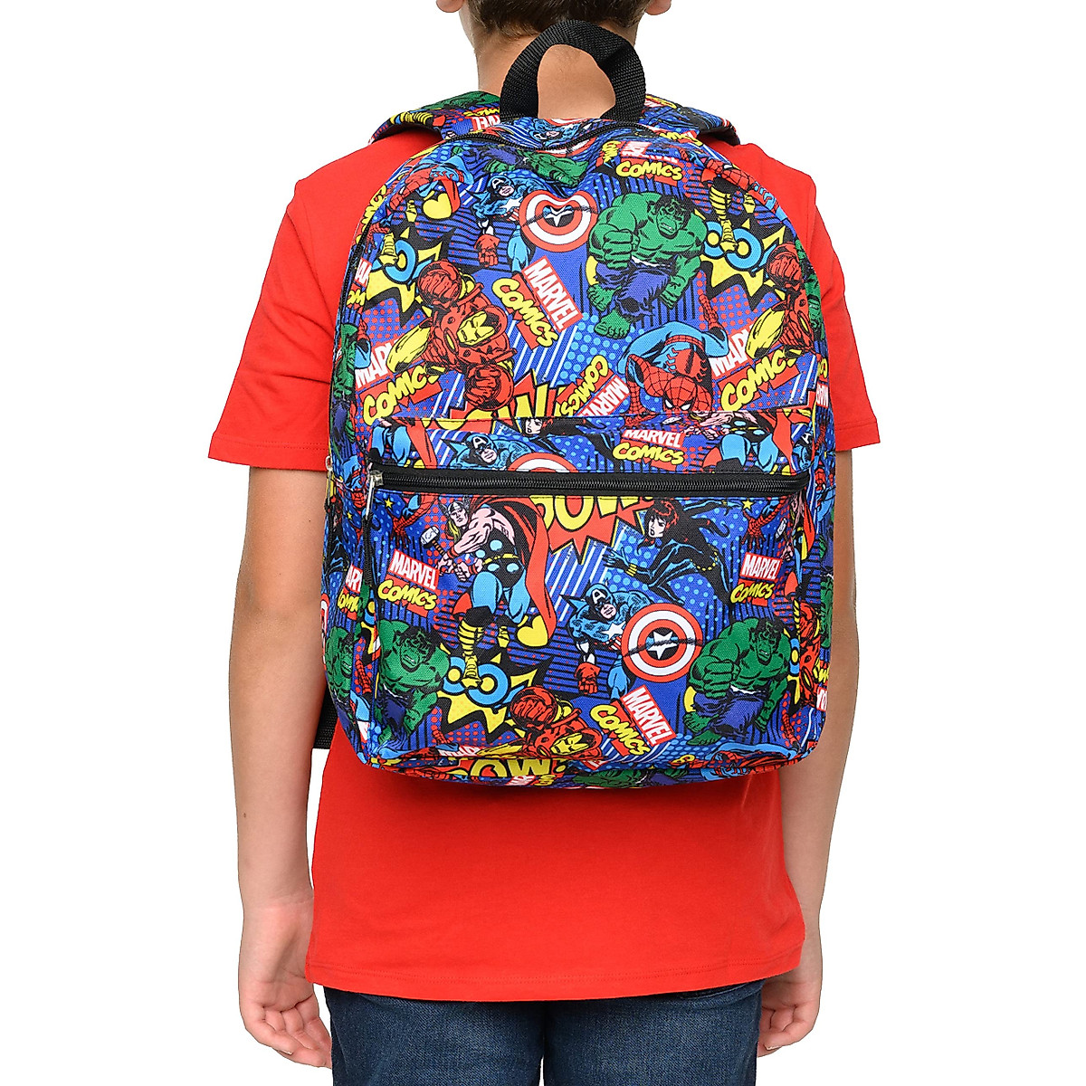 Marvel Avengers 16" Backpack AOP Hulk Captain America Iron Man Spider-Man Thor