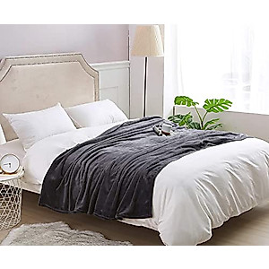 BEAUTEX Fleece Throw Blanket for Couch Sofa or Bed Throw Size, Soft Fuzzy Plush Blanket, Luxury Flannel Lap Blanket, Super Cozy and Comfy for All Seasons (Graphite, 50" x 60")