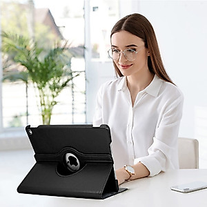 Rotating Case for iPad 9.7 Inch 2018 2017 / iPad Air 2 Case - 360 Degree Rotating Stand Protective Cover with Auto Sleep Wake for iPad 9.7 inch (6th Gen, 5th Gen) / iPad Air 2/ iPad Air (Black)