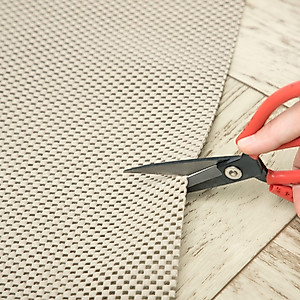 RAY STAR 12X48 Inch Shelf Liner for Kitchen Cabinets, Non-Adhesive Cabinet Liner Washable, PVC Drawer Liner for Dresser Non-Slip Bathroom Beige