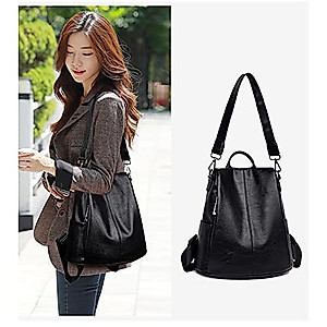 MUMUJJ Backpack Purse for Women, Anti-Theft Genuine Leather Fashion Shoulder Bag, Large Capacity Casual Backpack for Travel and Work ( Color : D )