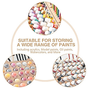 ARFETIGO Extra Large Wooden 9-Tiers 99 Bottles' Capacity Wooden Paint Organizer & Paint Brush Rack for Acrylic OIL Craft Hobby Mini Model Paint Paint Station Painting Organizer for Artists(Vertical)