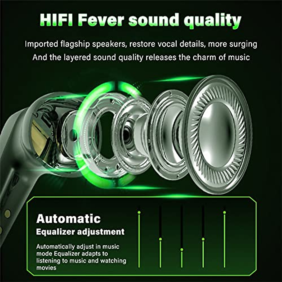 KEMBO C03 Waterproof Earbuds Wireless Bluetooth Noise Cancelling Earbuds Gaming Sport Running Headphone for Apple Android iPhone Samsung Touch Control Earbuds with Microphone