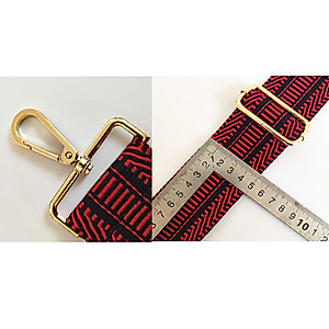 Umily Wide Shoulder Strap Adjustable Replacement Belt Guitar Style Cross body Handbag Purse Strap, Black (Silver Black Metal), Medium