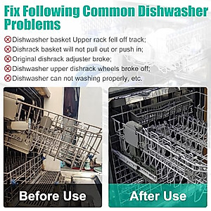 UPGRADED W10350375 Dishwasher Top Rack Adjuster Parts Replacement for Whirlpool Dishwasher Parts WDT730PAHZ0 WDT750SAHZ0 WDTA50SAHZ0 WDT970SAHZ0 Upper Rack Parts,Fits Kenmore Dishwasher Top Rack Parts