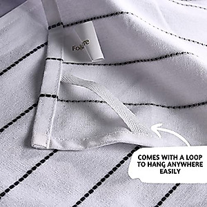 Folkulture Hand Towels for Bathroom, Set of 2 Boho Hand Towel for Bathroom, 100% Cotton Hanging and Decorative Towels for Bathroom with Tassels, 16" x 30" Inches (Hamilton Black and White)