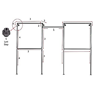 SERENITA 1 inch Heavy Duty Industrial Pipe Clothing Rack, Hanging Rod for Closet, Wall Mounted Multi Purpose (80" x 94" Double, Black)