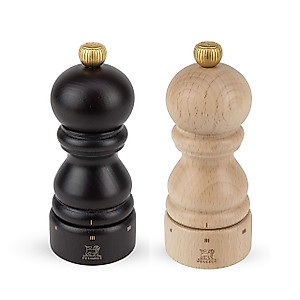 Peugeot Paris U'Select 5-Inch Pepper & Salt Mill Set, Chocolate & Natural