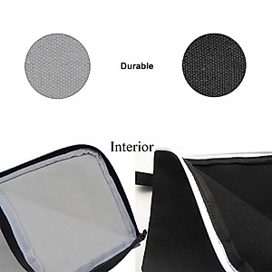 Enyuwlcm 16oz Canvas Zipper Bag Small Makeup Pouch Flat Pencil Pouch 2 Pack Black and White