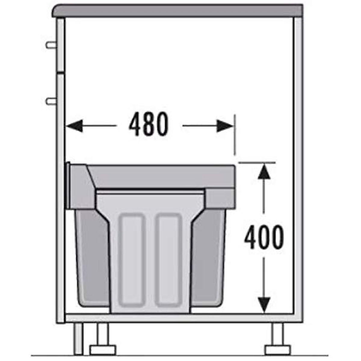 Kitchen Cabinet Double Waste Bin HAILO Tandem 30L Under The Sink Waste sorter 2 x 15 liters
