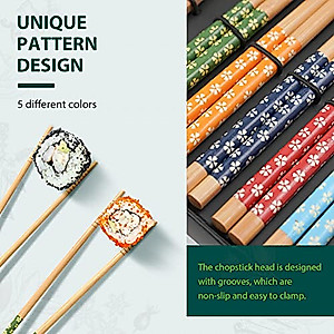 Soeos Beginner Sushi Making Kit, Sushi Making Kit for Beginners with 2 Sushi Rolling Mats, 5 Pairs Chopsticks, 1 Paddle, 1 Spreader, 1 Cotton Bag, Sushi Making Kit Gift Set, Sushi Maker Kit