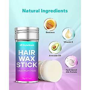 KMEIVOL Slick Hair Wax Stick (2 Count), Gel Stick for Hair Wig (2.7 Ounce*2) Hair Styling Products