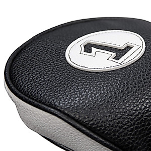 ProActive Sports | Vintage Golf Club Head Covers | for Drivers, Fairway Woods, and Hybrids | Classy Headcovers That Fit Most Clubs | Classic Leather Look | 4-Pack Combo 1, 3, 5, X | Black/White