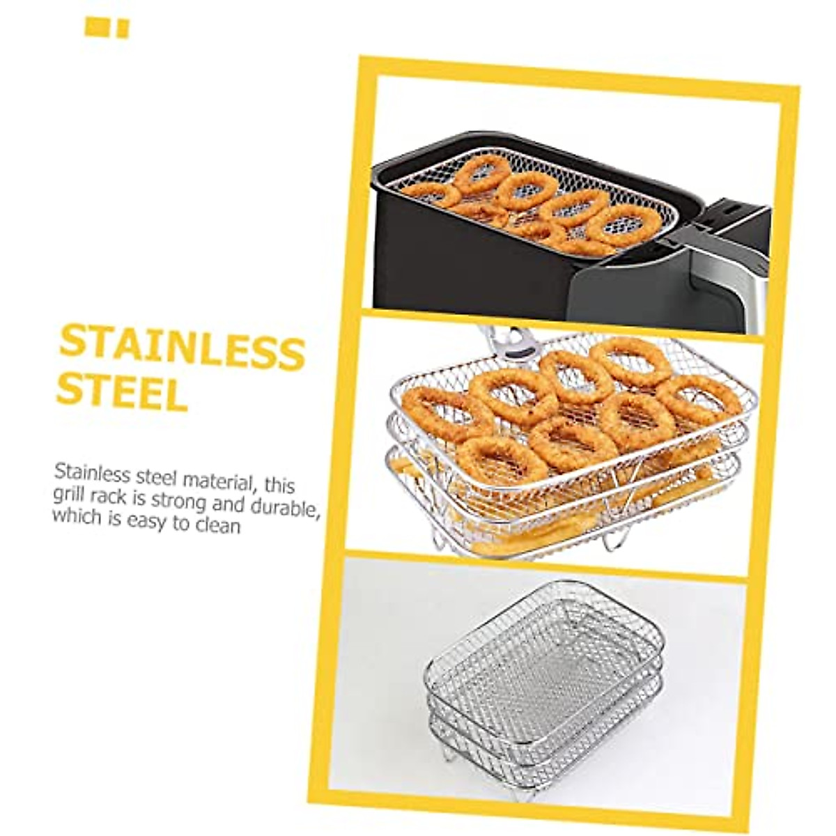 Air fryer liner Inner Basket Toast Three- Kitchen Oven Dehydrator Non-stick Dehydration Round Multi- Grill Fryer Steaming Tool Convenient Cooling Grilling Racks for Cooker Outdoor Stockpot Acce (Colo