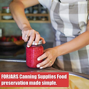 FORJARS Canning Lids and Rings Regular Mouth – 48 Pcs/24 Sets - Airtight Seals on Mason Jars to Preserve Food for Meal Prep - 2.7 In. Stainless Steel and Bands with Silicone Seals – Canning Supplies