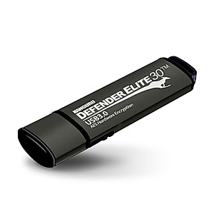 Kanguru Solutions Kanguru Defender Elite30, Hardware Encrypted, Secure, SuperSpeed USB 3.0 Flash Drive, 128G