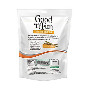 Good'n'Fun Crunchy Rawhide Sticks Dog Chews, Chicken Flavor Dog Treats 20 Ct