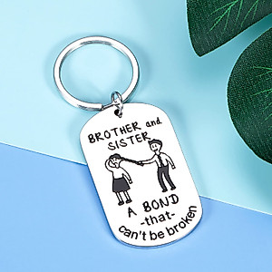 Funny Sister And Brother Keychain Birthday Gift for Sister From Brother Graduation Gift for Brother In Law Gifts From Sister In Law for Little Sister From Big Brother To Little Brother From Big Sister
