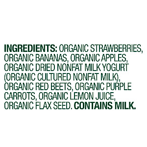 Sprout Organic Baby Food, Stage 4 Toddler Smoothie Pouches, Strawberry Banana & Yogurt, 4 Oz Purees (Pack of 12)