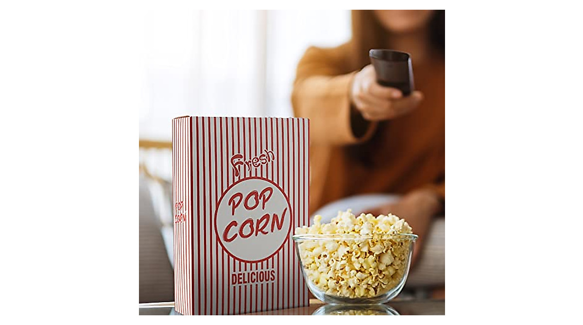 Popcorn Boxes for Parties - Resealable 2.8 oz Popcorn Buckets (50 Pack)