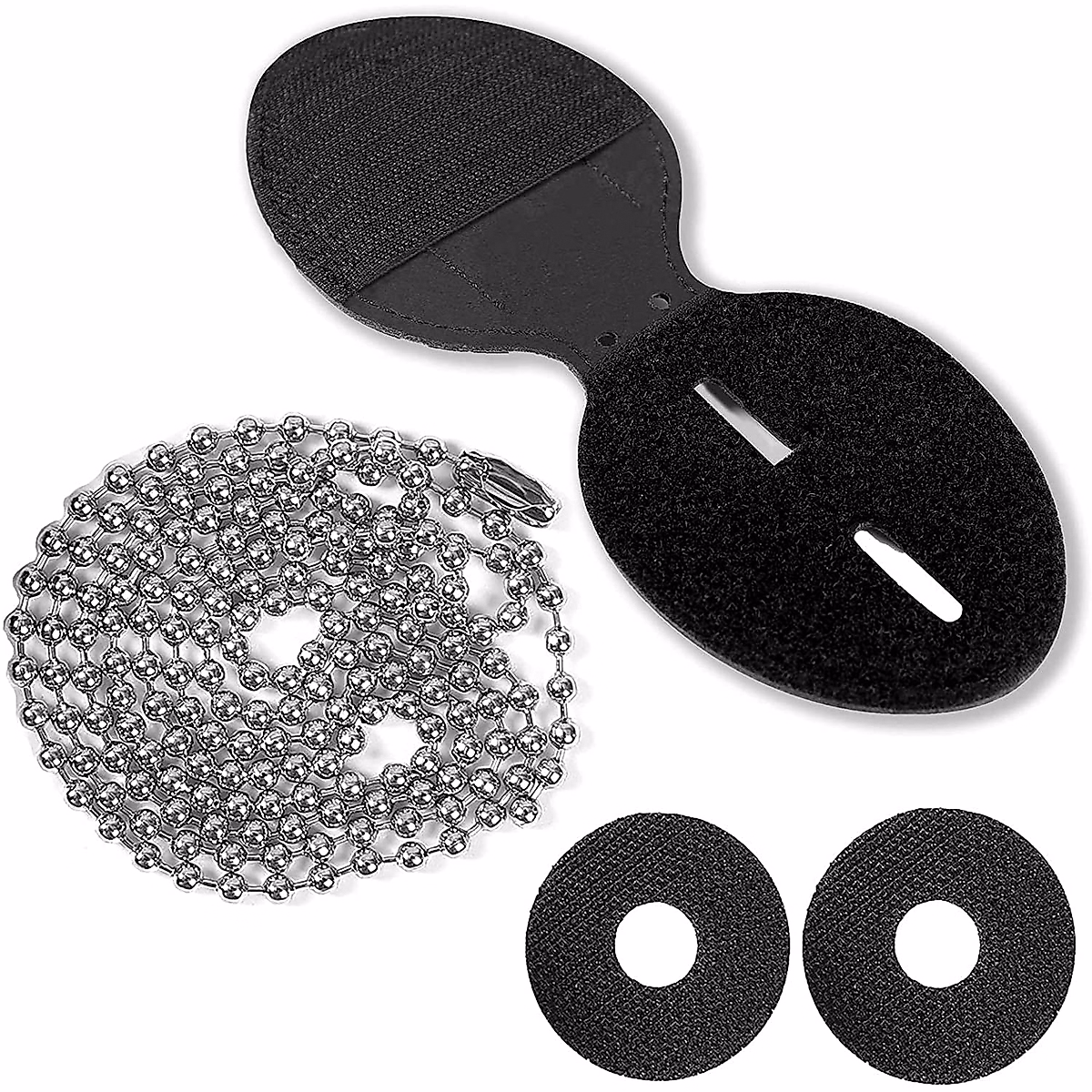 Police Badge Holder,Cowhide Universal Badge Holders Belt Clip,Metal Clip and Chain Included for Law Enforcement Officer Gifts (Black)