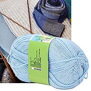 Jeanoko Popular Medium-Fine Bamboo Charcoal Line Cotton Woven Sweater Scarf Yarn with a Crochet for Knitting Crocheted Work(Sky Blue) Yarn