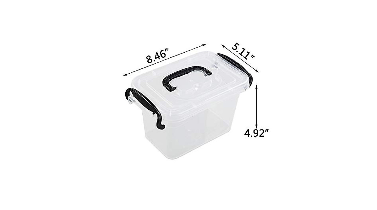 Bringer 6-Pack Clear Mini Plastic Storage Bins with Lids