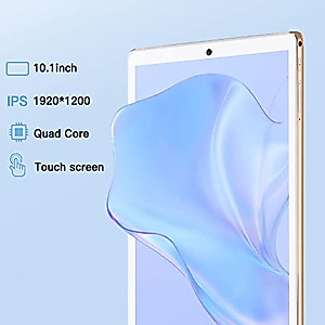OUZRS 4G LTE Tablet 10 Inch Android 10, 4GB RAM 64GB/128GB ROM Quad Core 1920 * 1200 FHD Tablet PC Dual SIM 8000mAh Caméra 5+8MP Tablet Android with WiFi Bluetooth GPS Type-C Keyboard Mouse