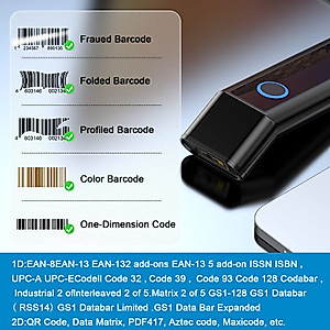 2D Barcode Scanner with Stand, Compatible with Bluetooth & 2.4G Wireless & Wired Code Scanner, USB Image Bar Code Reader for Laptops, Computers, Cashier,iPhone iPad Android