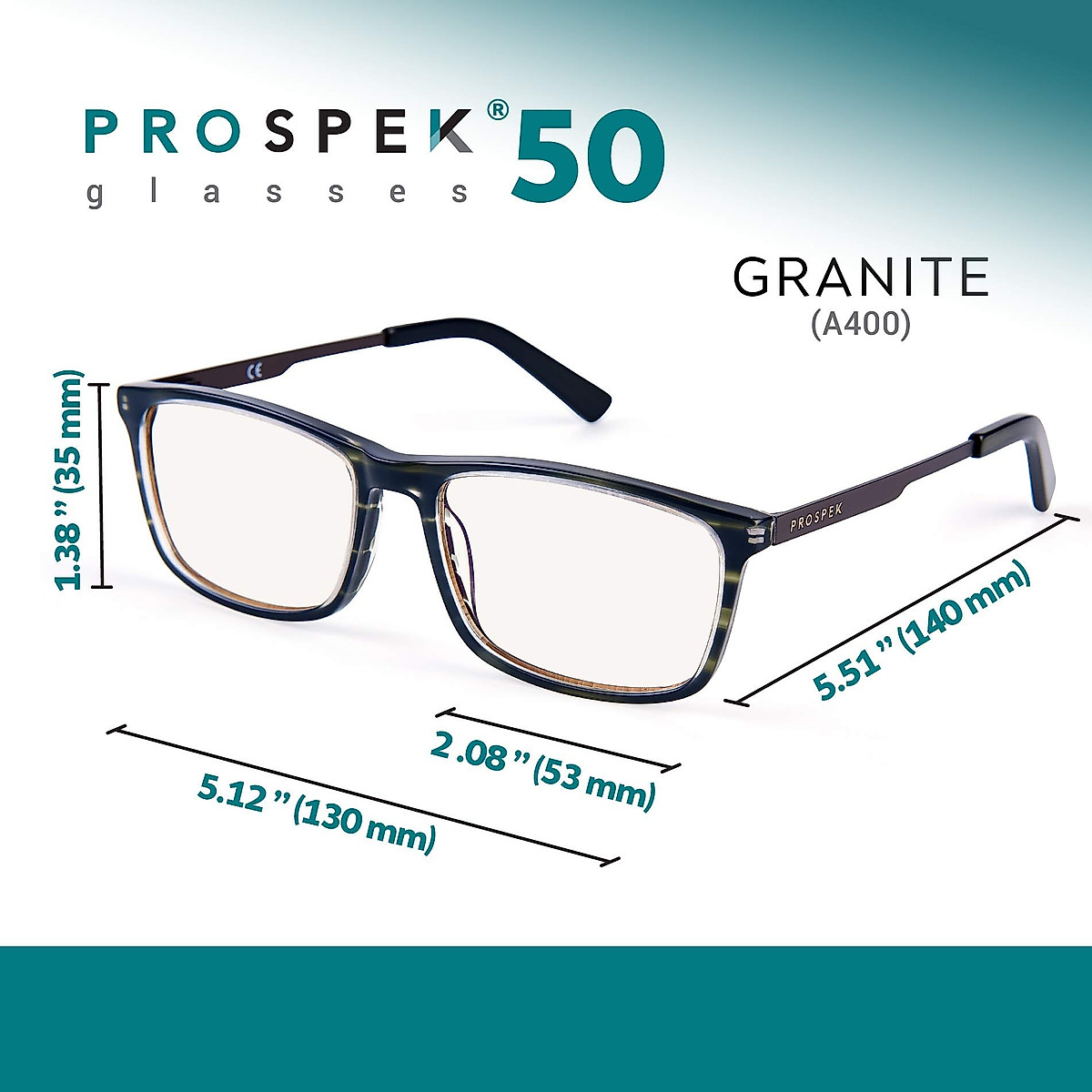 PROSPEK Blue Light Filter Glasses I Computer Eyeglasses for Men I Blue Light Blocking with Clear Lens I Anti Eyestrain I GRANITE