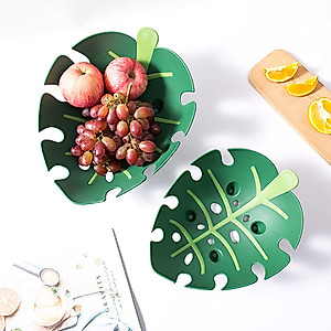 NUOBESTY Palm Leaves Plastic Snack Tray Summer Serving Platter Tropical Party Candy Fruit Plate Tea Coffee Food Dish for Jingle Beach Luau Hawaii Party Supplies Favors