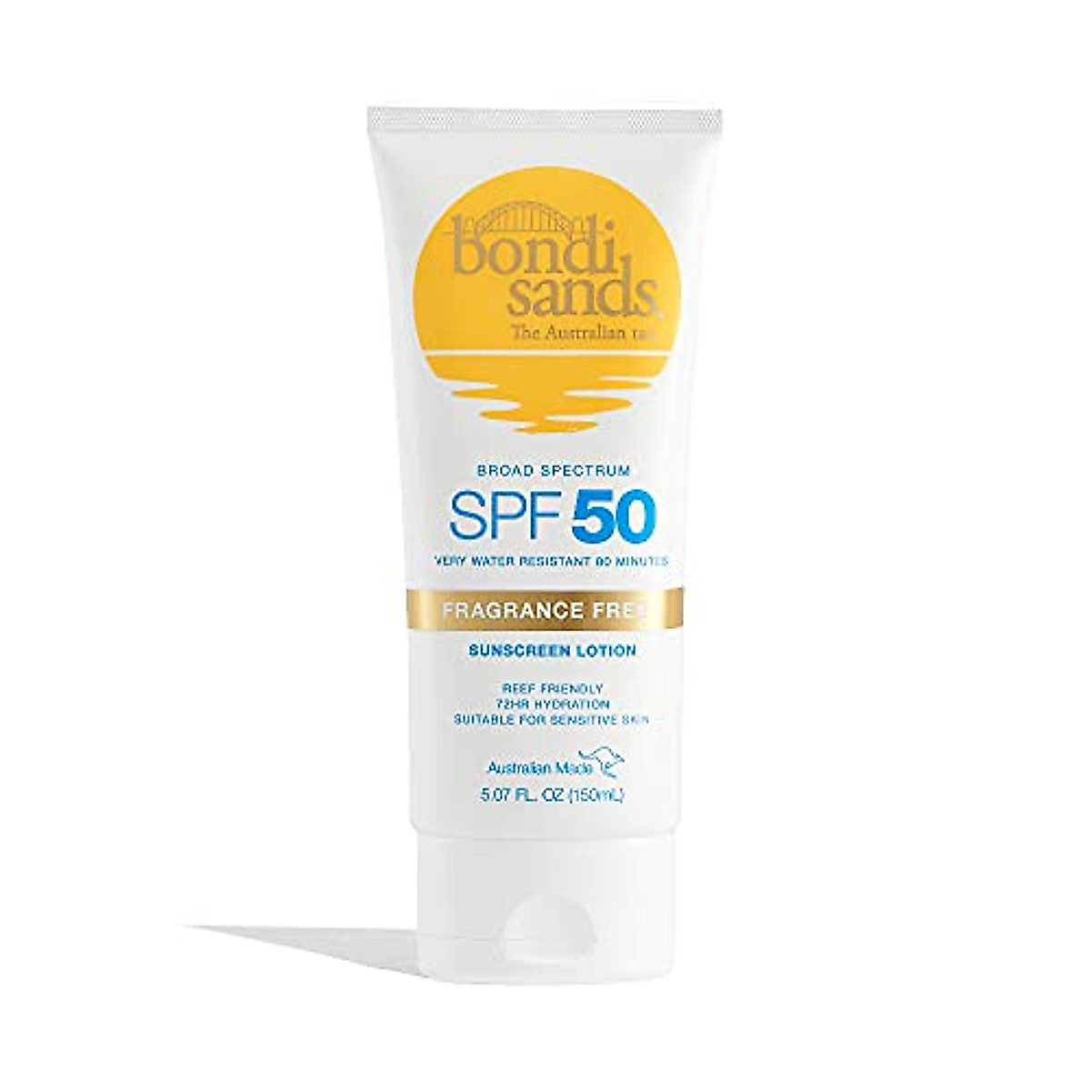 Bondi Sands Fragrance Free Sunscreen Body Lotion SPF 50 | Hydrating Broad Spectrum Protection, Sheer, Water Resistant | 5.07 Oz/150 mL