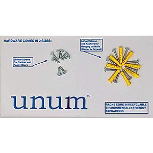 Unum Chrome Wall-Mount/Cabinet Door Spice Rack (x4) – Single Tier Hanging Spice Organizers/Racks - Pantry, Kitchen Wall/Cupboard, Over Stove, and Closet Door Storage – 11 3/8"L x 3"D x 2"H