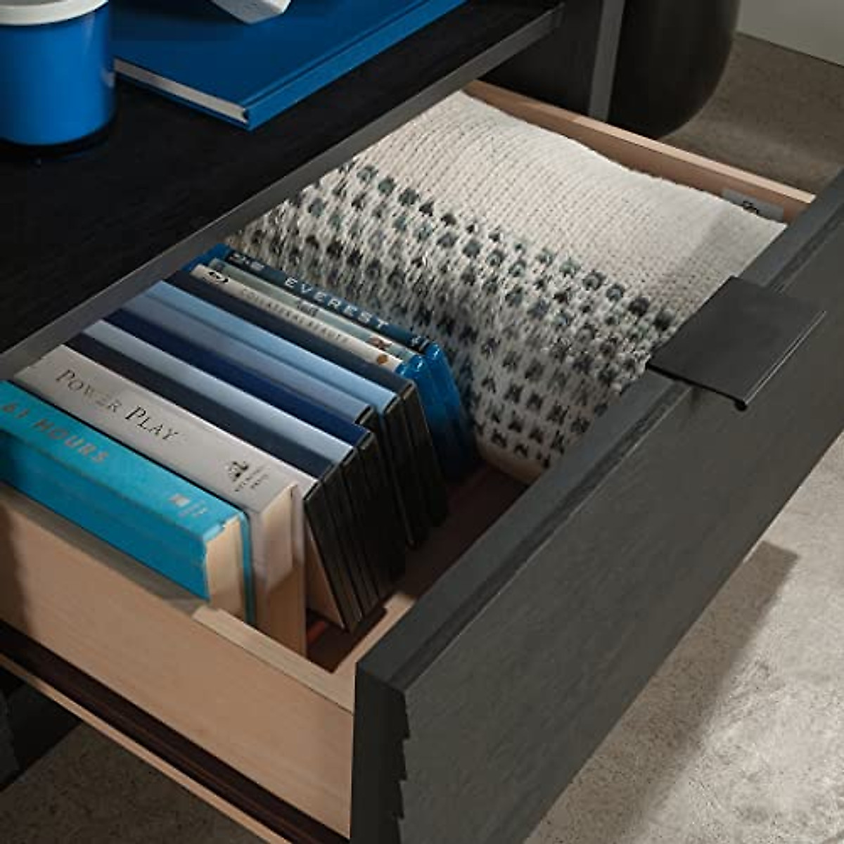 Sauder Harvey Park Credenza with Drawers, for TVs up to 70", Raven Oak Finish