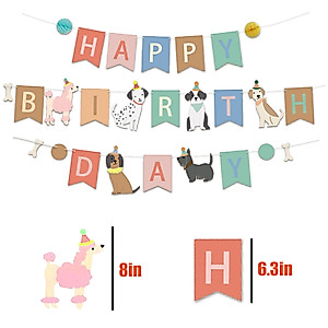 GOTPASS Dog Birthday Banner Dog Themed Party Supplies Baby Shower Kids Baby Dog Birthday Party Decorations