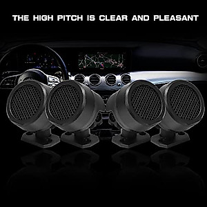 ANRONCH 4 Pcs 500W Dome Tweeters Car Speaker, TP-006A High Power Stereo Car Tweeter Mini Dome Tweeter Speakers Surface Mounting on Car Truck and Boat