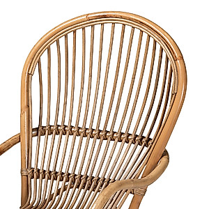 Baxton Studio Varali Chair, Set of 2, Natural Brown