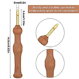 17 Piece Punch Needle Embroidery Kits Adjustable Rug Yarn Punch Needle Wooden Handle Embroidery Pen Needle Threader Punch Needle Cloth for Embroidery Floss Cross Stitching Beginner (Blue, Sky Blue)