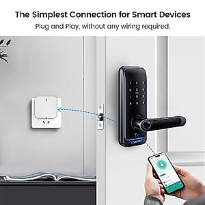 LOQRON Wi-Fi Gateway for Tuya Smart Door Lock, Wi-Fi Bridge for Bluetooth Lock Remotely Control with Tuya/SmartLife App, Gateway Smart Hub Remote Control for Door Locks